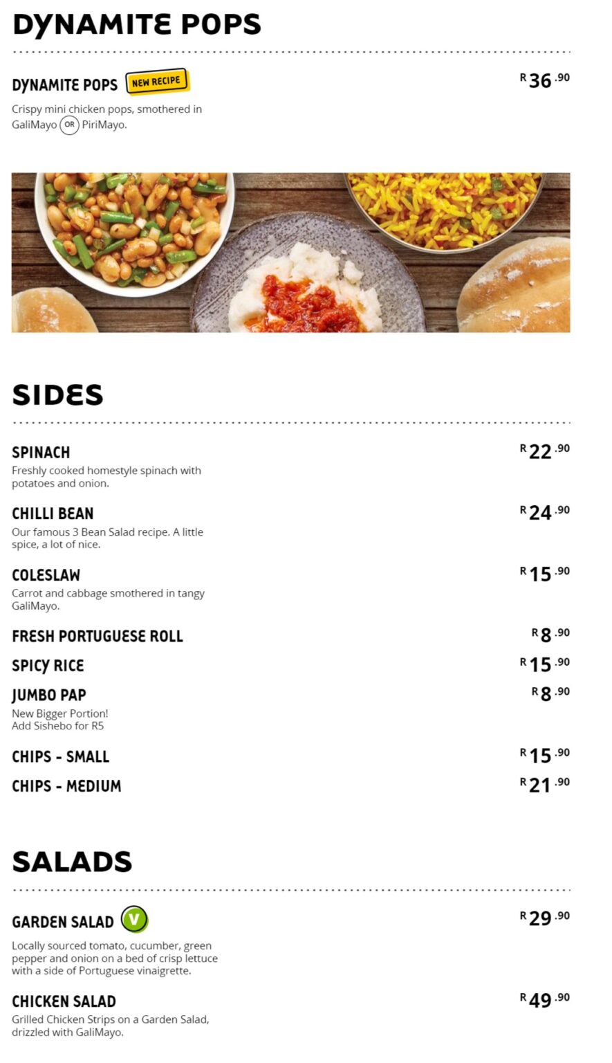 Galito's Menu and Prices South Africa