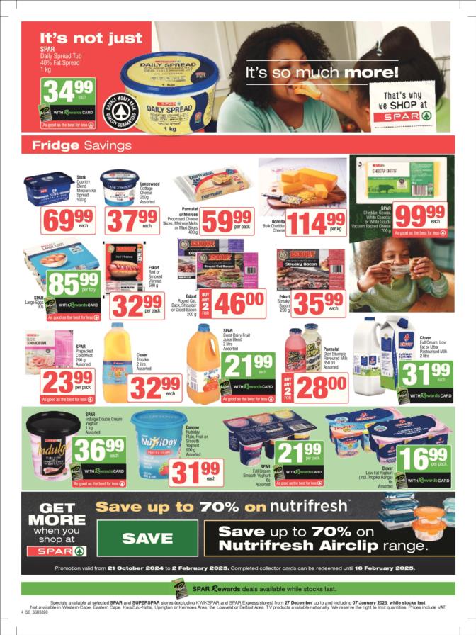 Spar Specials 20 November - 8 December, 2024. National Specials