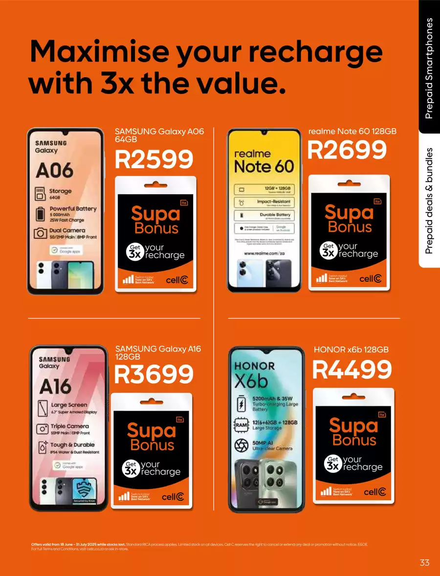 Cell C Specials 18 June - 30 July, 2025