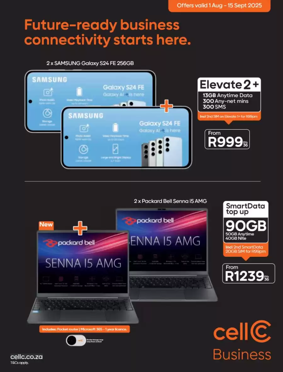 Cell C Specials 1 August - 15 September, 2025