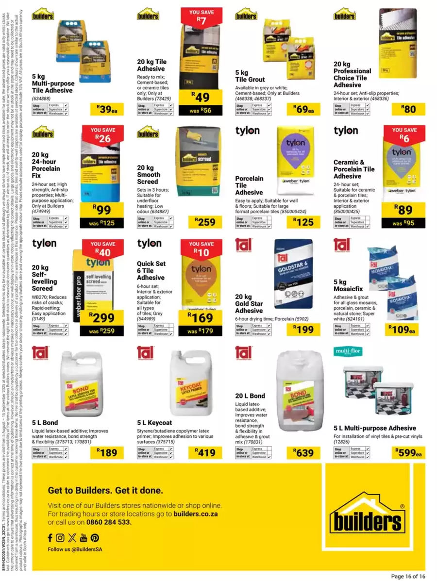 Builders Warehouse Catalogue 5 August – 15 September, 2025
