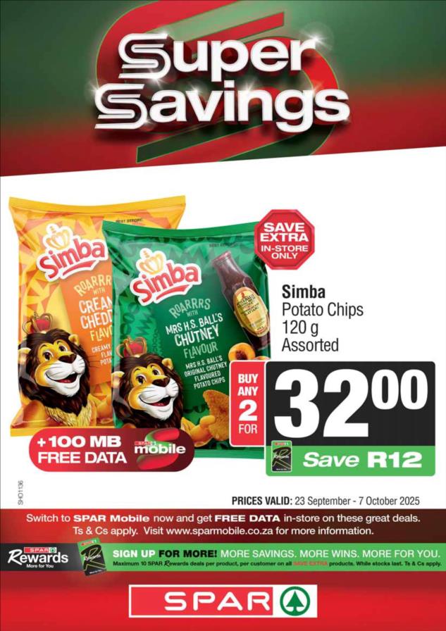 Spar Specials (National) 23 September – 7 October, 2025