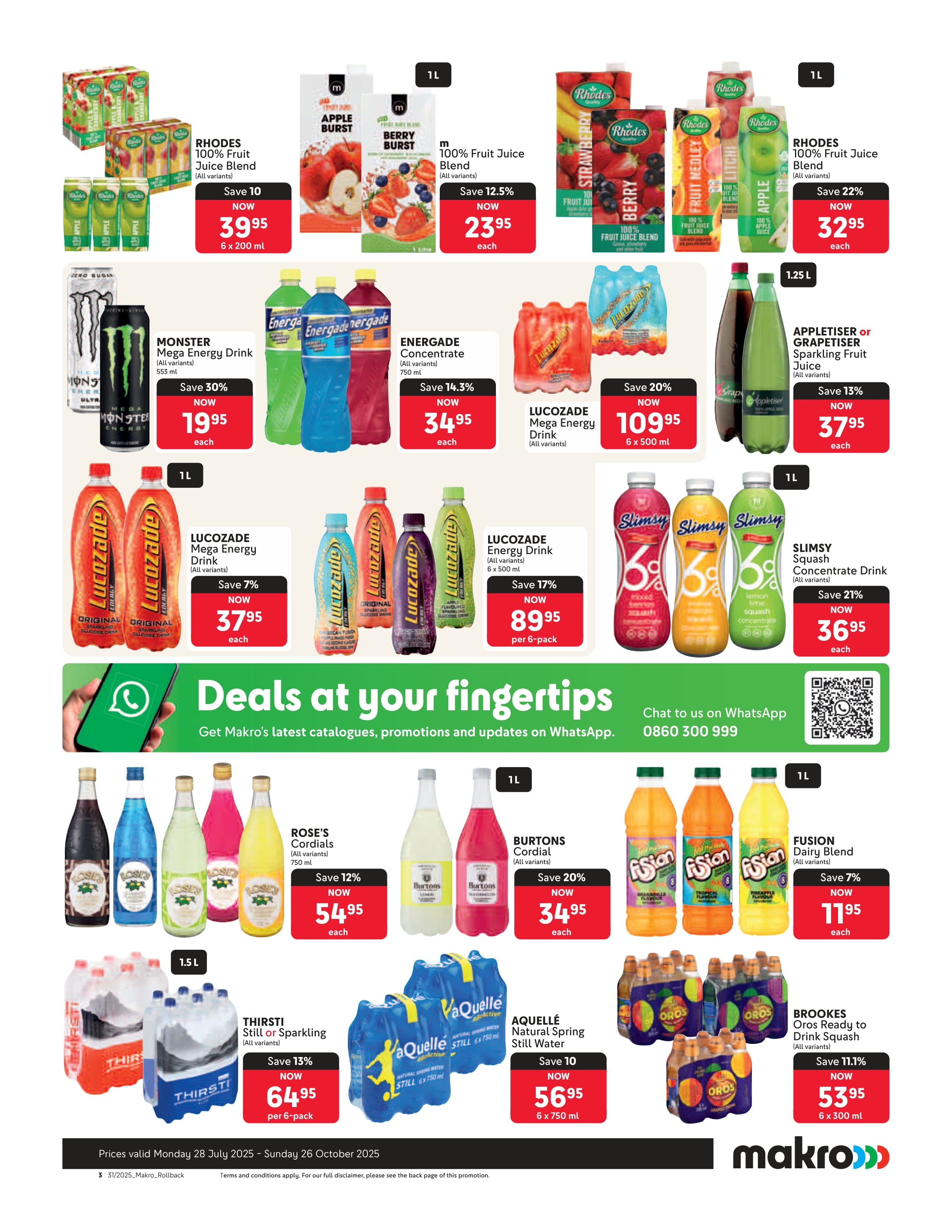 Makro Specials 28 July - 26 October, 2025. Food
