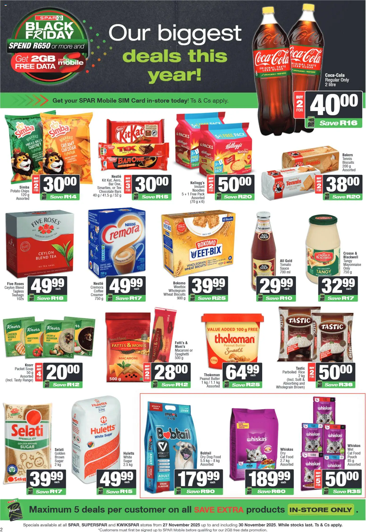 Spar Specials 27 November – 30 November, 2025. National Specials. Black ...
